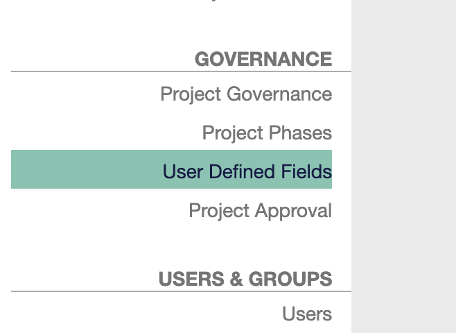User Defined Fields